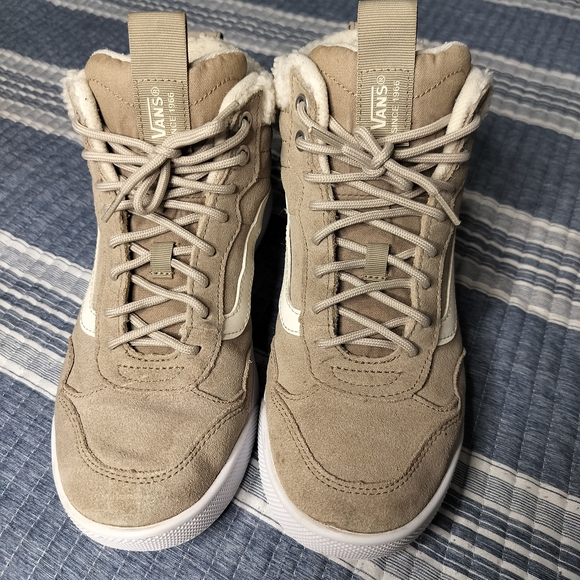 Vans | Shoes | Vans Tan And White Hightop Sneakers | Poshmark